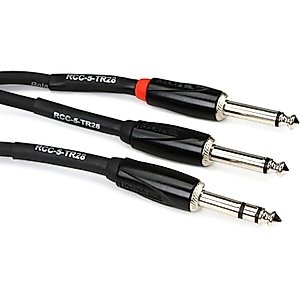 Roland Black Series Interconnect Cable, 1/4-Inch TRS (Male) to Dual 1/4-Inch, 5-Feet