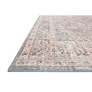 Loloi II Skye Collection SKY-01 Grey/Apricot 9'-0" x 12'-0", 13" Thick,Area Rug,Soft,Durable,Vintage Inspired,Distressed,Low Pile,Non-Shedding,Easy Clean,Printed,Living Room Rug
