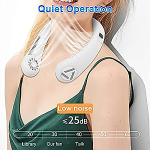 WOOLALA [2022 Newly] Built-in Cooling Chip Personal AC Neck Fan Truely Air Conditioner Hands-Free Wearable Fan for Quick Cool Down, 4000mAh USB Rechargeable Portable Fan for Daily Use