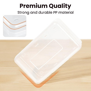 Sooez 6 Pack Clear Pencil Box, Plastic Large Capacity Pencil Boxes Plastic Boxes with Snap-tight Lid, Office Supplies Storage Organizer Box, Stackable Design and Stylish