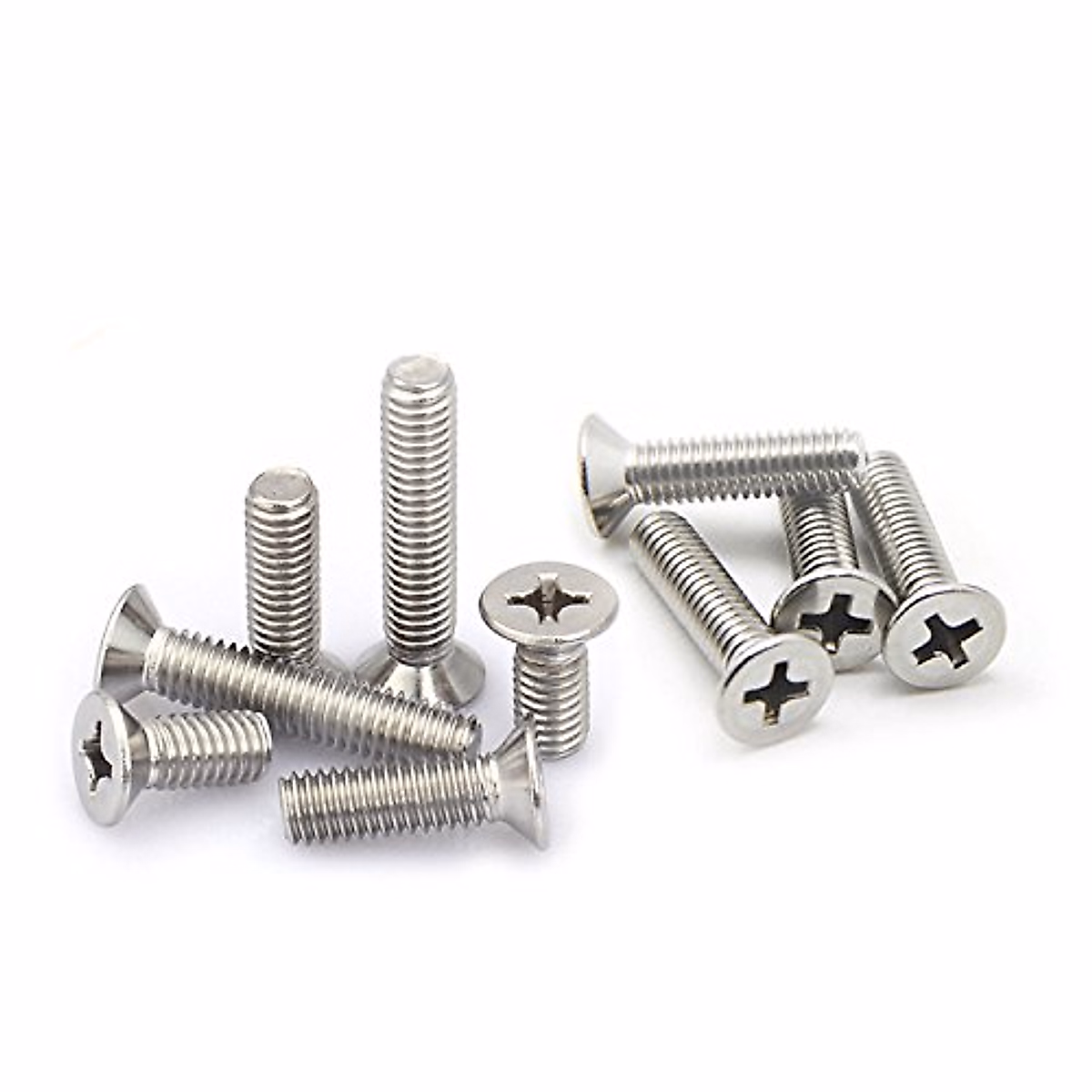 #2-56 Phillips Flat/Countersunk Head Machine Screws,A2 Stainless Steel,Thread Length 1/8" to 1",Pack 100-piece (#2-56 x 3/16")