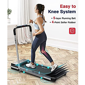 REDLIRO Under Desk Treadmill, 2 in 1 Motorized Portable Foldable Treadmill Compact Fold Up Walking Pad, Sturdy Folding for Small Space with Remote Control, LED Display Home & Office Use