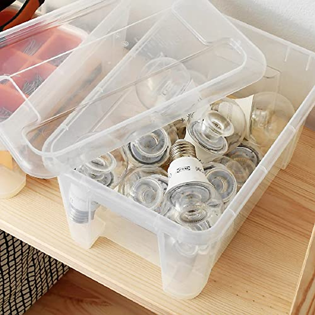 I-K-E-A SAMLA Transparent Storage Box with Lid, Clear 11x7 ¾x5 ½ Inches 169 oz