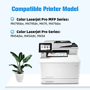 Q-image (No CHIP 414A Toner Cartridge Compatible Replacement for HP 414A W2020A 414X HP Color Pro MFP M479fdw M479fdn M454dw M454dn M454 M479 Printer Toner (4 Pack)