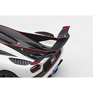 AUTOart Koenigsegg One: 1 Pebble White and Carbon Black with Red Accents 1/18 Model Car 79016