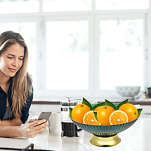 YARNOW Home Decor 1 Pcs Decorative Fruit Bowl, Plastic Fruit Berry Bowl Plate, Small Serving bowls with Hole for Snack Fruits Dessert (5 x 2 Inch Green) Cupcake Containers