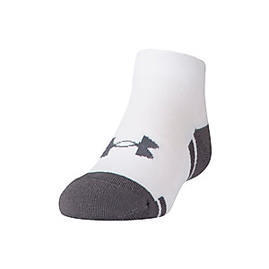 Under Armour Youth Resistor 3.0 Low Cut Socks, Multipairs, White/Graphite (6-Pairs), Small