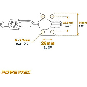 POWERTEC 20335 Quick Release Vertical Toggle Clamp 12130-500 lb Holding Capacity w Rubber Pressure Tip, 2PK