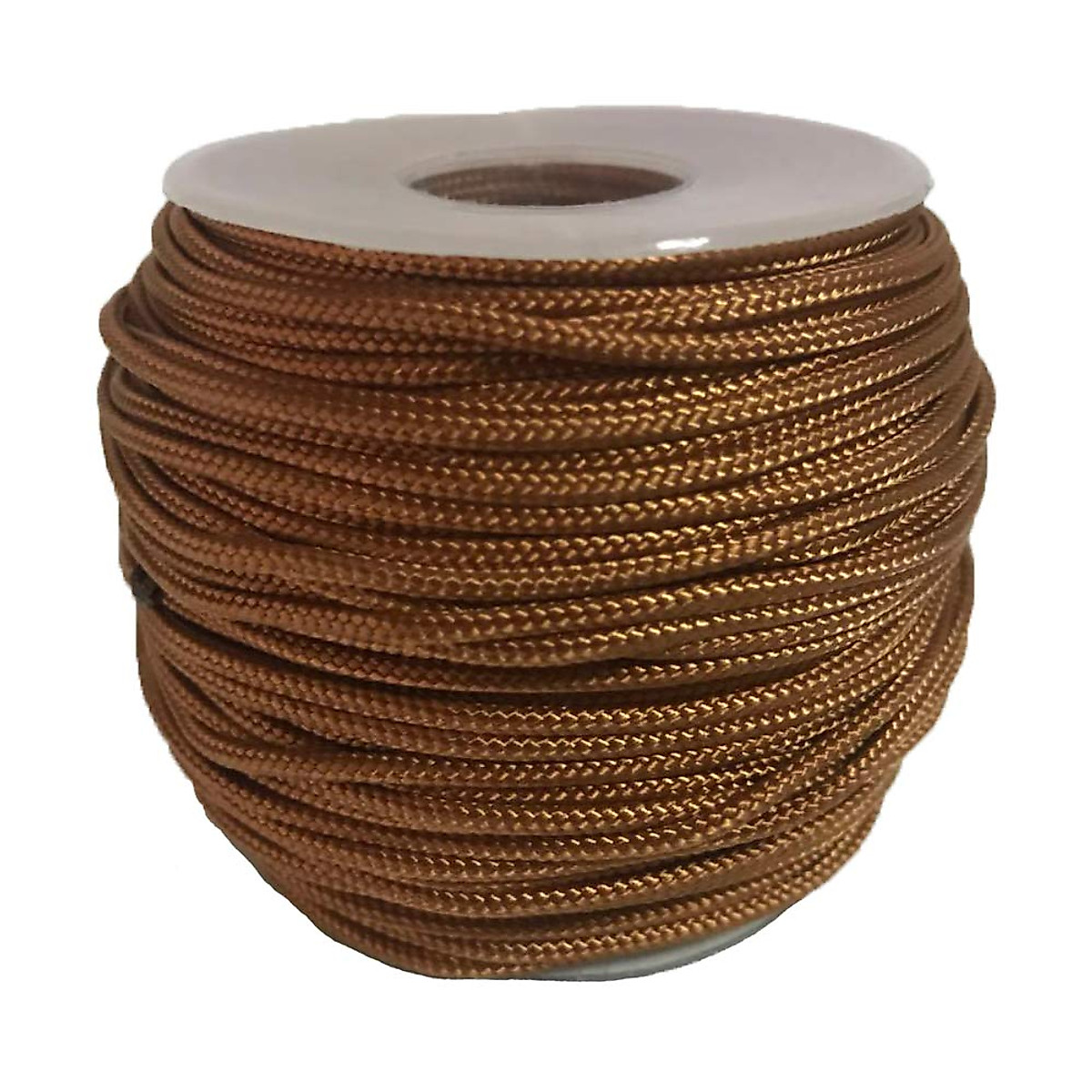 Y-Axis Roll of 60 Yards 2.0mm Light Brown (Bronze) Braided Nylon Lift Shade Cord with 6 Pack Brown Wood Cord Knobs + Soft Tape