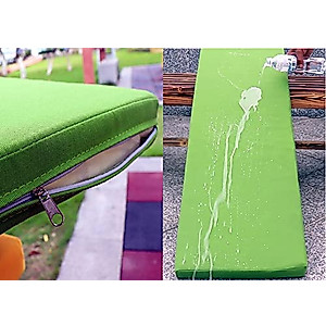 Hruile Outdoor/Indoor Bench Cushion Water-Resistant Outdoor Patio Furniture Swing Seat Cushion Chairs Pad Bench Mat, 2 Inch High-Density Foam, Polyester Fabric Cover with Ties,39.5x11.8x2in,Blue