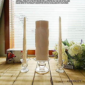 Hosley 11.50 Inch High Cream Wedding Unity Candle Set Includes 1 Pillar and 2 Taper Candles Great for Weddings as Well as Special Events and Emergency Lighting or for Reiki Spa Meditation