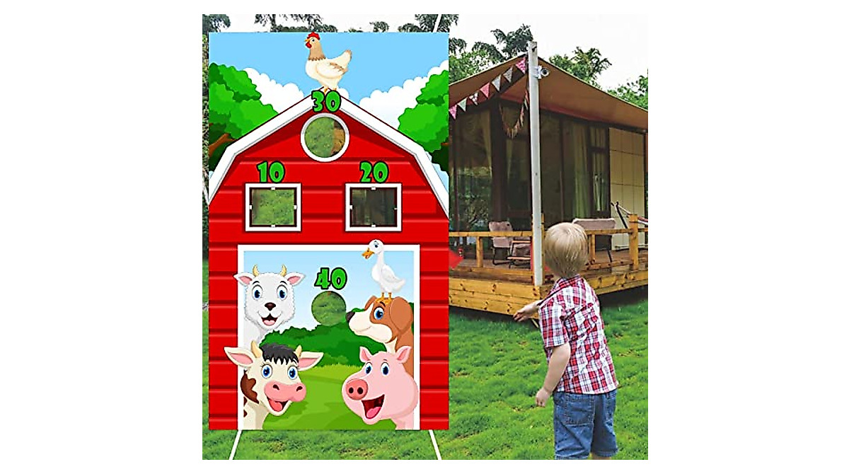 Animals Farm Toss Games Banner Backdrop for Parties & Events