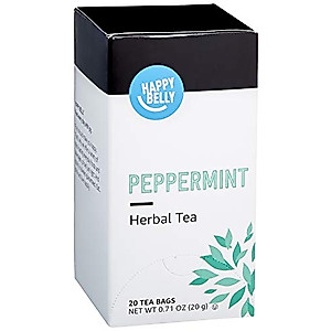 Amazon Brand - Happy Belly Peppermint Herbal Tea Bags, 20 Count (Previously Solimo)