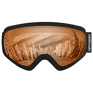Retrospec Dipper Kids Ski Goggles Unisex for Boys and Girls Youth Ski Goggles Over Glasses UV Protection, Anti-Fog and Adjustable Anti-Slip Straps