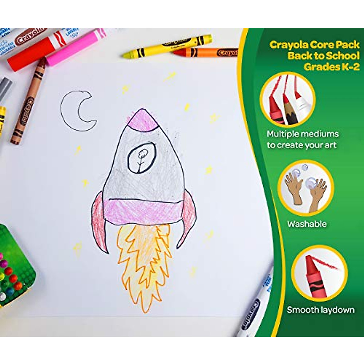 Crayola Back To School Supplies for Girls & Boys, Crayons, Markers & Colored Pencils, Gifts, 80 Pieces [Amazon Exclusive]