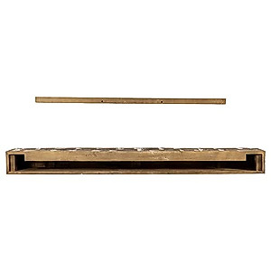 Country Living Wood Fireplace Mantel Shelf - Bodie 60 Inch Mocha Finish | Rustic Hand-Hewn and Distressed Pine Beam with Worn, Reclaimed Log Look; for Fireplaces, Hearths & Décor