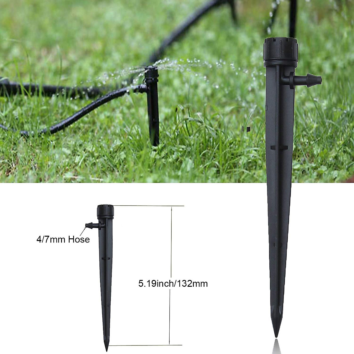 82ft/25m Drip Irrigation Kits, Garden Irrigation Accessories, Automatic Plant Watering System with 1/4” Blank Distribution Tubing Hose, Set for Garden Greenhouse Patio Lawn Flower Bed(Blue)