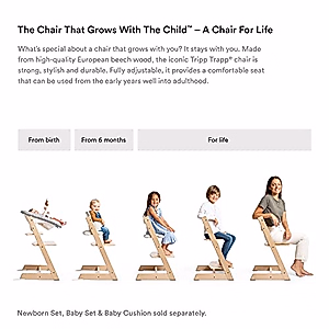 Stokke Tripp Trapp Classic Cushion, Nordic Grey - Pair with Tripp Trapp Chair & High Chair for Support and Comfort - Machine Washable - Fits All Tripp Trapp Chairs