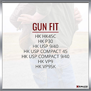 Galco KT428B Kingtuk Inside The Waistband Gun Holster for HK USP Compact 45, Right, Black