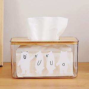 Delgeo Bamboo Dryer Sheet Holder, Simple and Light Style Washer Dryer Sheet Dispenser, Clear Container Storage Box for Laundry Room Decor, Removable - Eco-Friendly Material - Large Capacity.