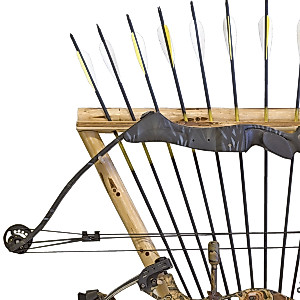 Rush Creek Creations Rustic 2 Compound Bow - 12 Arrow Wall Storage Rack - 5 Minute Assembly - Handcrafted , 31.5” L x 5” W x 32.75” H
