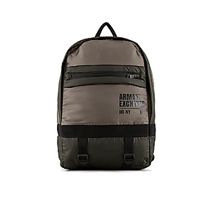A|X ARMANI EXCHANGE Men's Nylon Colorblock Logo Backpack, Green, OS