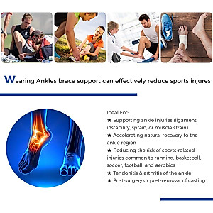 Ankle Brace, for Running, Arthritis, Pain Relief, Sprains, Sports Injuries and Recovery, Adjustable Breathable Nylon Material Sleeve Fits All Men Women (S)