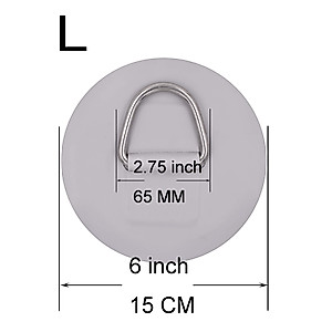 YYST 1 pcs Stainless steel D-ring Pad PVC D Patch for PVC Inflatable Boat Raft Dinghy Kayak SUP (L)