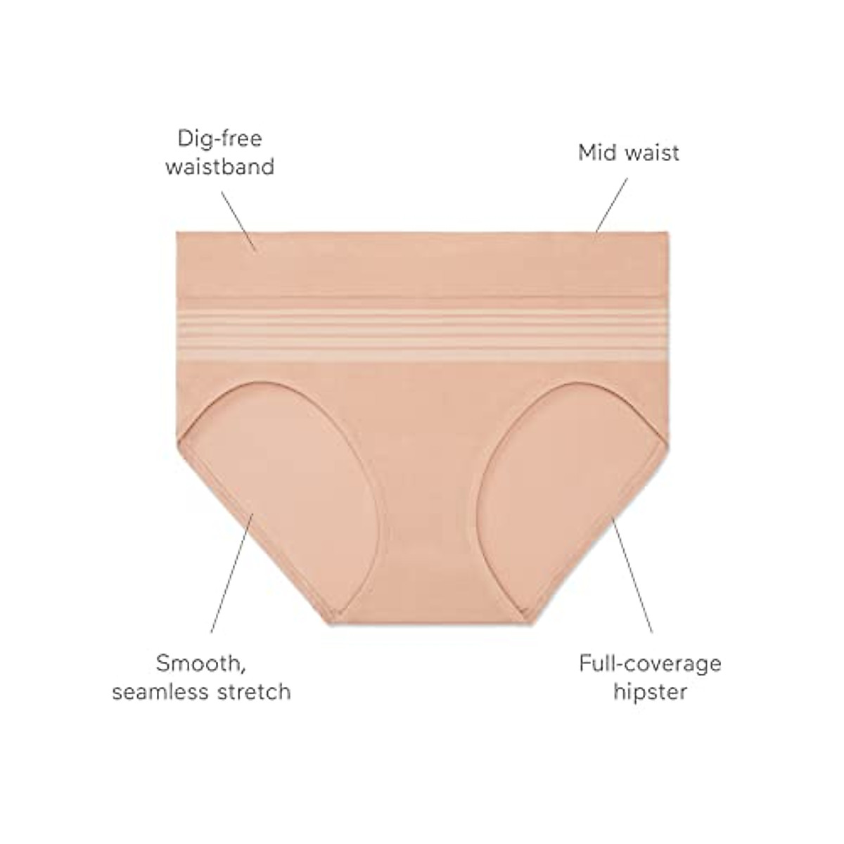 Warner's Women's No Pinching, No Problems Dig-Free Comfort Waist Smooth and Seamless Hipster RU0501P, Summer Berry