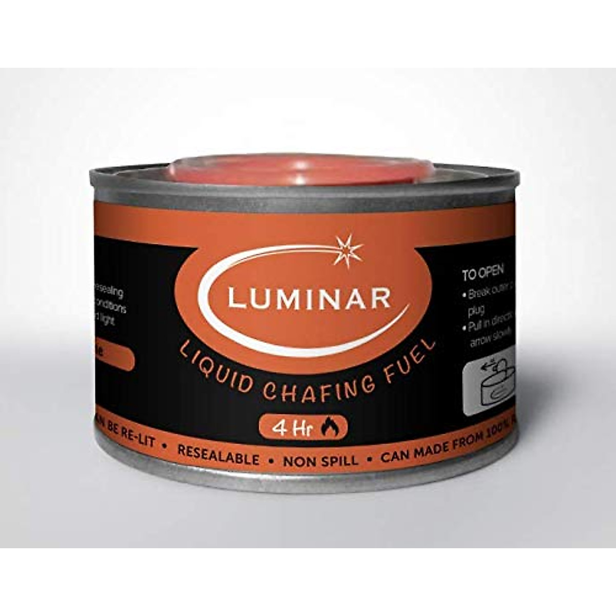 24 pc 4 Hour Liquid Cooking Chafing Dish Fuel Cans, Food Warmer Heat for Buffet Burners, Parties, Weddings, Banquets, Catering Events, Bulk, Easy to Open, Resealable Covers