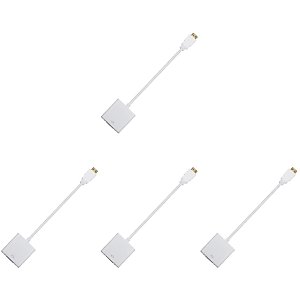 Milisten 4pcs vga cable Adapter Office Supplies Convert Cable Video Cable Video Converter Home Converter Home VGA Converter Multifunction conversion line 1080p abs white