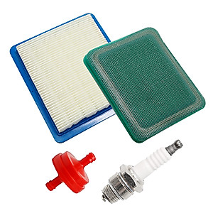 UOIENRT Air Filter with Pre Filter Fuel Filter Spark Plug Replacement for BS 625e 675ex 725ex Troy-Bilt TB110 TB230 TB130 TB210 3.5-6.75 Gross HP LG491588JD, 491588S 491588 399959