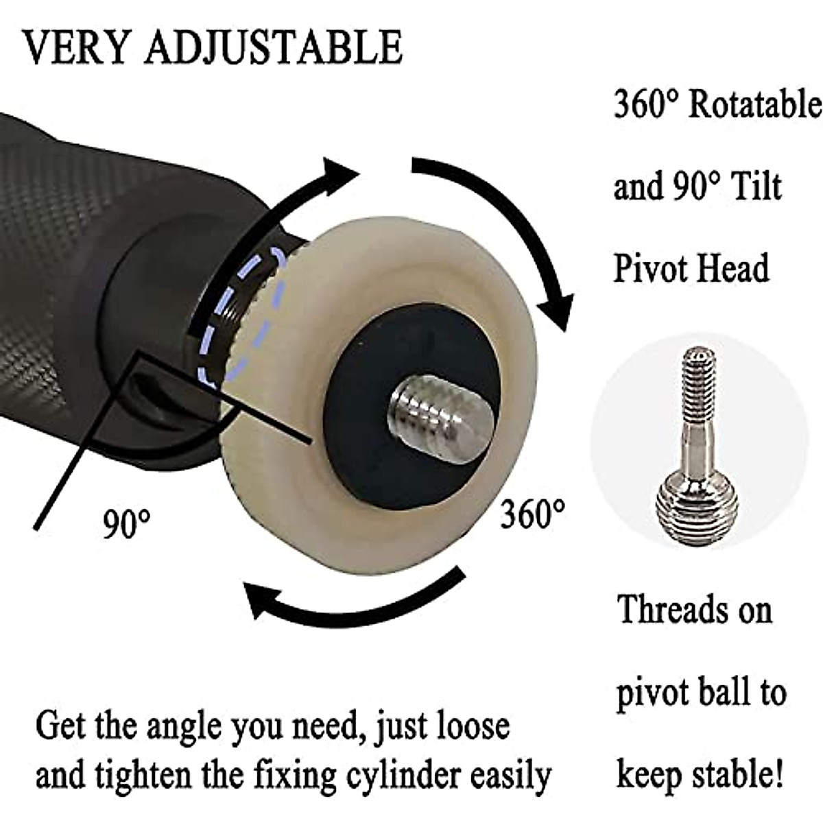 Universal Projector Mount Projector Ceiling Mount 12-17 in Adjustable Height 360° Rotation Stainless Aluminium Alloy Cable Management Projector Wall Mount for Mini Projector Video CCTV DVR Camera