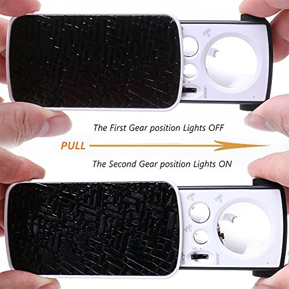 Jewelry Loupes, DREAMZE 30X 60X 90X LED Lighted Illuminated Jewelers Eye Loupe Jewelry Magnifier for Gems Jewelry Rocks Stamps Coins Watches Hobbies Antiques Models Photos - Black