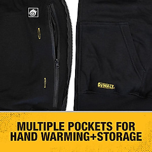 DEWALT DCHJ067B-L 20V/12V MAX Bare Hooded Heated Jacket, Black, Large