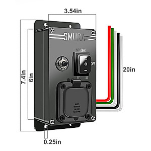 Waterproof Generator Transfer Switch NEMA 5-15P, 15 Amp 120V Transfer Switch for Generators Indoor and Outdoor, with Circuit Breaker