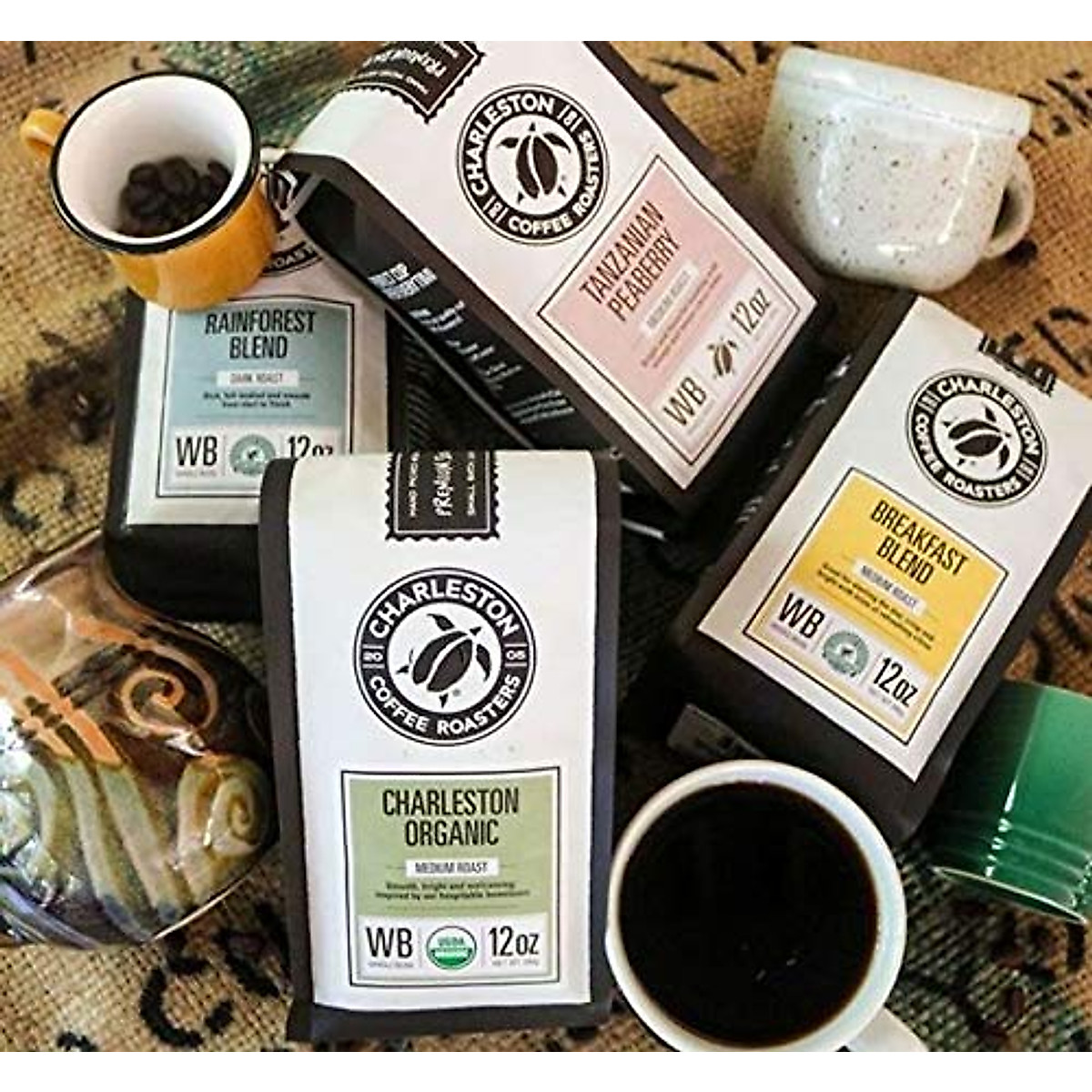 Charleston Coffee Roasters | Specialty Organic Whole Bean Bag | Hand Picked, Premium Slow Roast | Signature Blend (2lb)