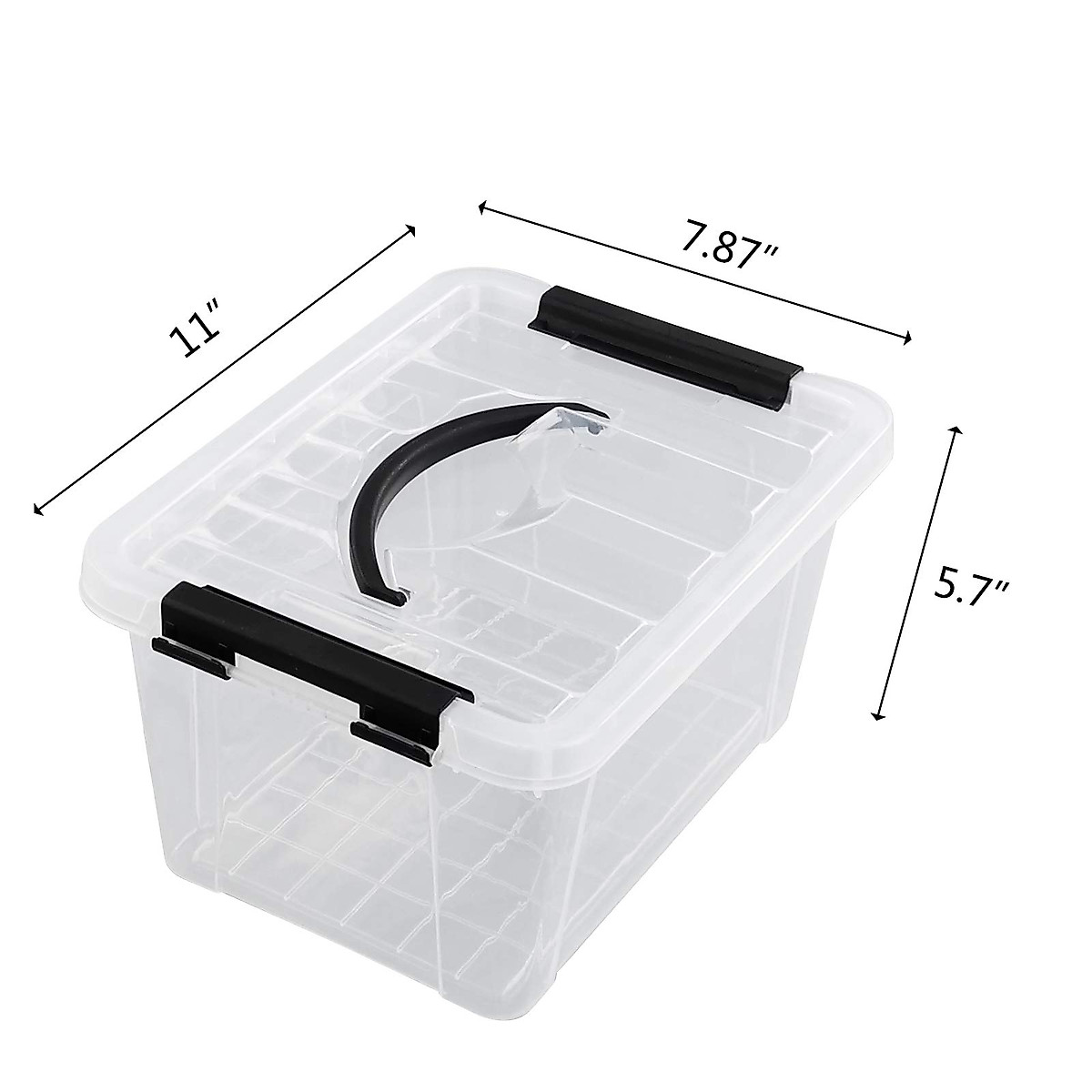 Jekiyo Plastic Storage Bin, Latching Box Container with Lid, Set of 2