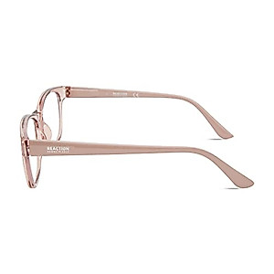 Kenneth Cole REACTION Women's KC1504-B Cat Eye Blue Light Blocking Eyewear Frames, Shiny Pink, 52mm