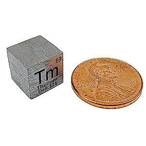 0.39" Element Cube Pure 10mm Density Cube for Element Collection Periodic Table Hunter, and More (0.39", Thulium)