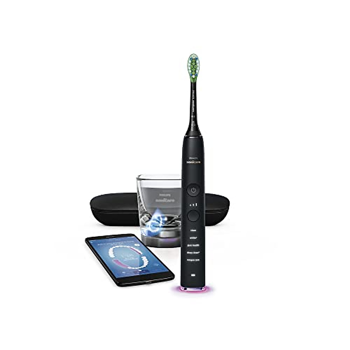 Philips Sonicare DiamondClean Smart 9500 Rechargeable Electric Power Toothbrush, Black, HX9924/11