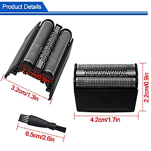 70B Shaver Replacement Foil & Cutter For Compatible with Braun Series 7 Replacement Foil Compatible with 70S 70B Cassette,with Free Clean Brush