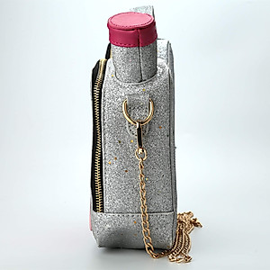 QiMing Gasoline Shoulder Handbag,Sequins PU CrossBody PursesTote Bag for Women(Pink)