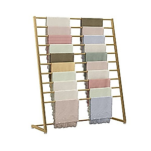 LISDERGOD Clothing Store Scarf Display Stand Metal Hijab Hangers,Modern Commercial Silk Scarf Blanket Rack,Floor -Standing Sheets Belt Suit Pants Hanging Rack,Clothing Display Racks for Retail Stores