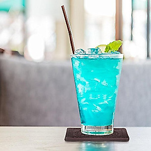 Drink Coasters,365park PU Leather Coasters Set of 6 with Holder for Drinks Glasses-Functional and Decorative,, Coffee