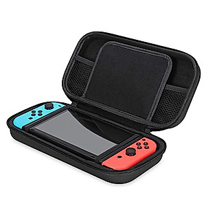 Emoly Carrying Case for Switch Lite 2020, Portable Switch Travel Carry Case, Protective Hard Shell Games Case & Storage for Nintendo Switch Console & Accessories, Black