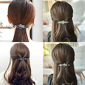 Jakeni Elegant Sparkly Glitter Rhinestones Flowers Hairpins - Vintage French Style Hair Barrettes, Clips and Accessoires for Women