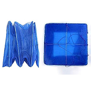 FaFaVila 15.7inch Blue 3 Layer Non-Toxic Nylon Netting Collapsible Mesh Hanging Drying Dry Rack Net Food Dehydrator Receive Storage Carrying Bag (40x40cm/15.7x15.7inch, Blue)