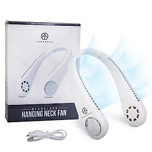 Fern & Pax Bladeless Neck Fan – USB Rechargeable Portable Neck Fan with 3 Airflow Levels – Headphone Design Cooling Fan – Wearable Cooling Device with Flexible Rubber Ductile Arm