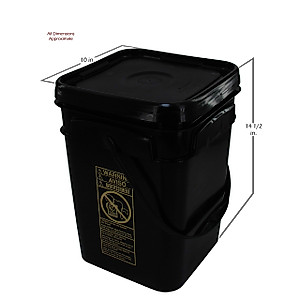 Square Bucket 4-Gallon Bucket with White Snap-on Lid with Gasket